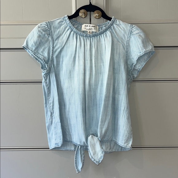 cloth & stone | Tops | Cloth Stone Anthropologie Blue Linen Top | Poshmark